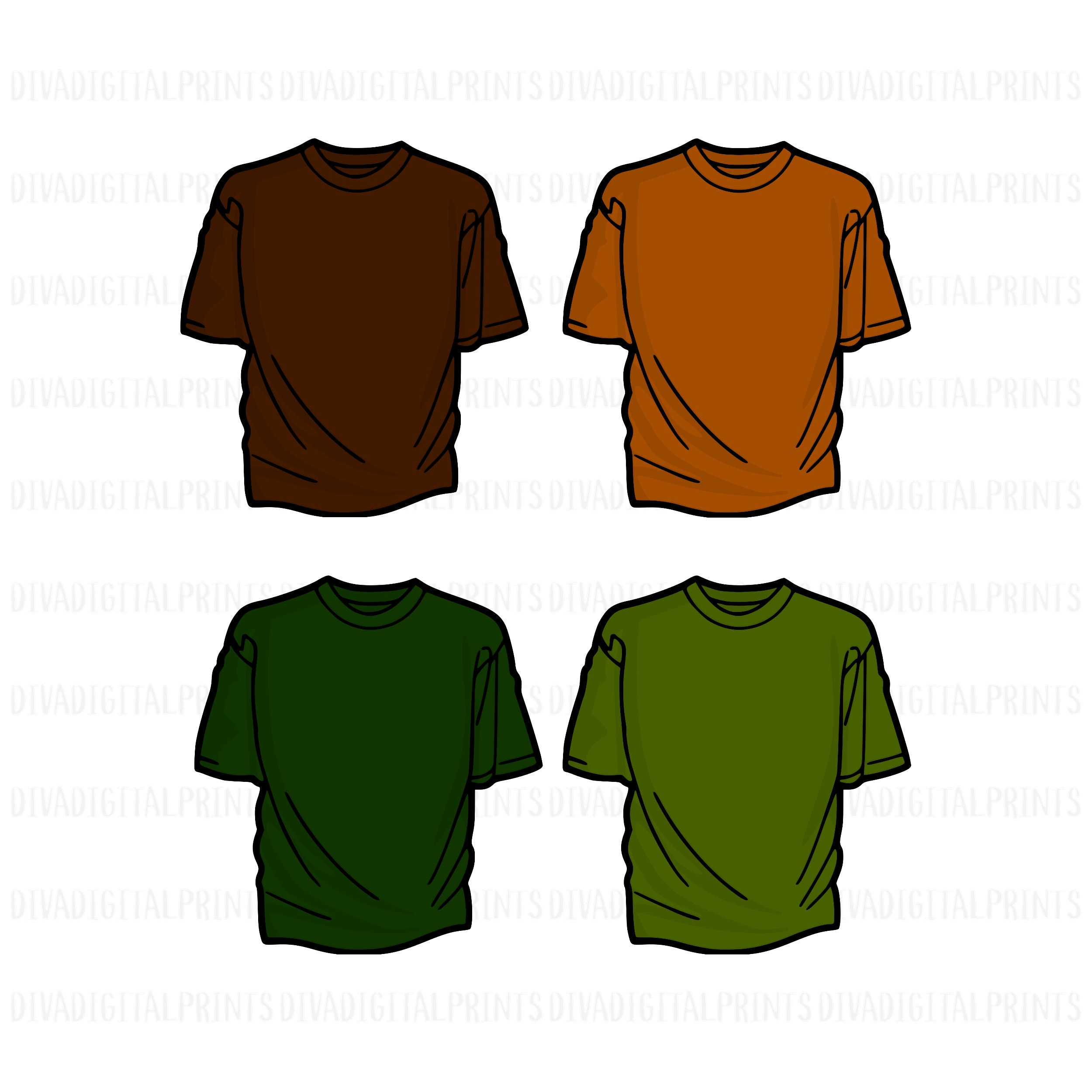 T-shirt Clip Art Color T Shirts Clip Art Bundle Shirt - Etsy