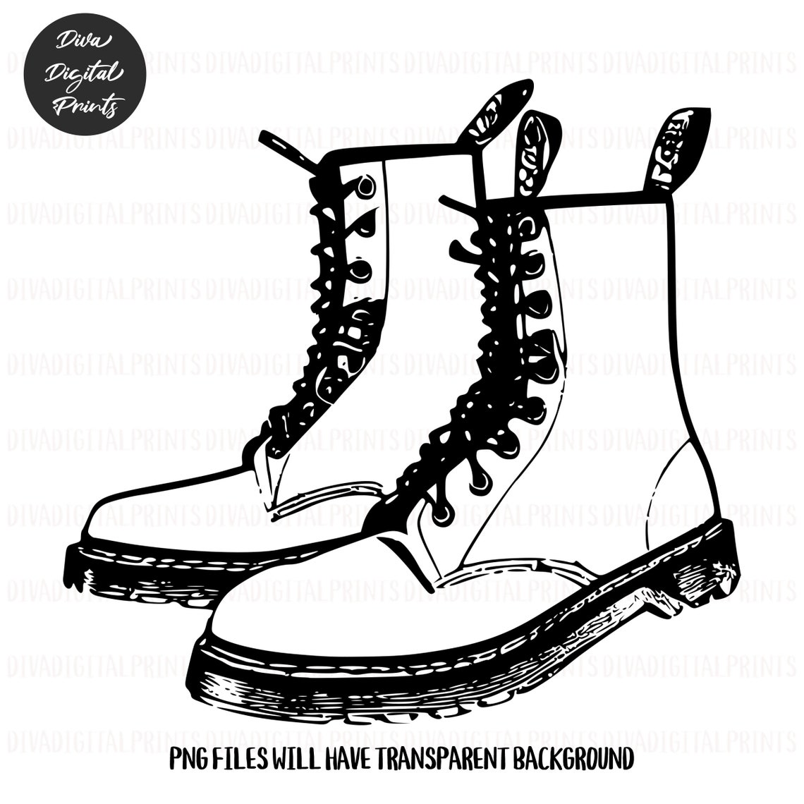Doc Marten Inspired Boots PNG, SVG, Dr. Doc Martens PNG, Digital ...