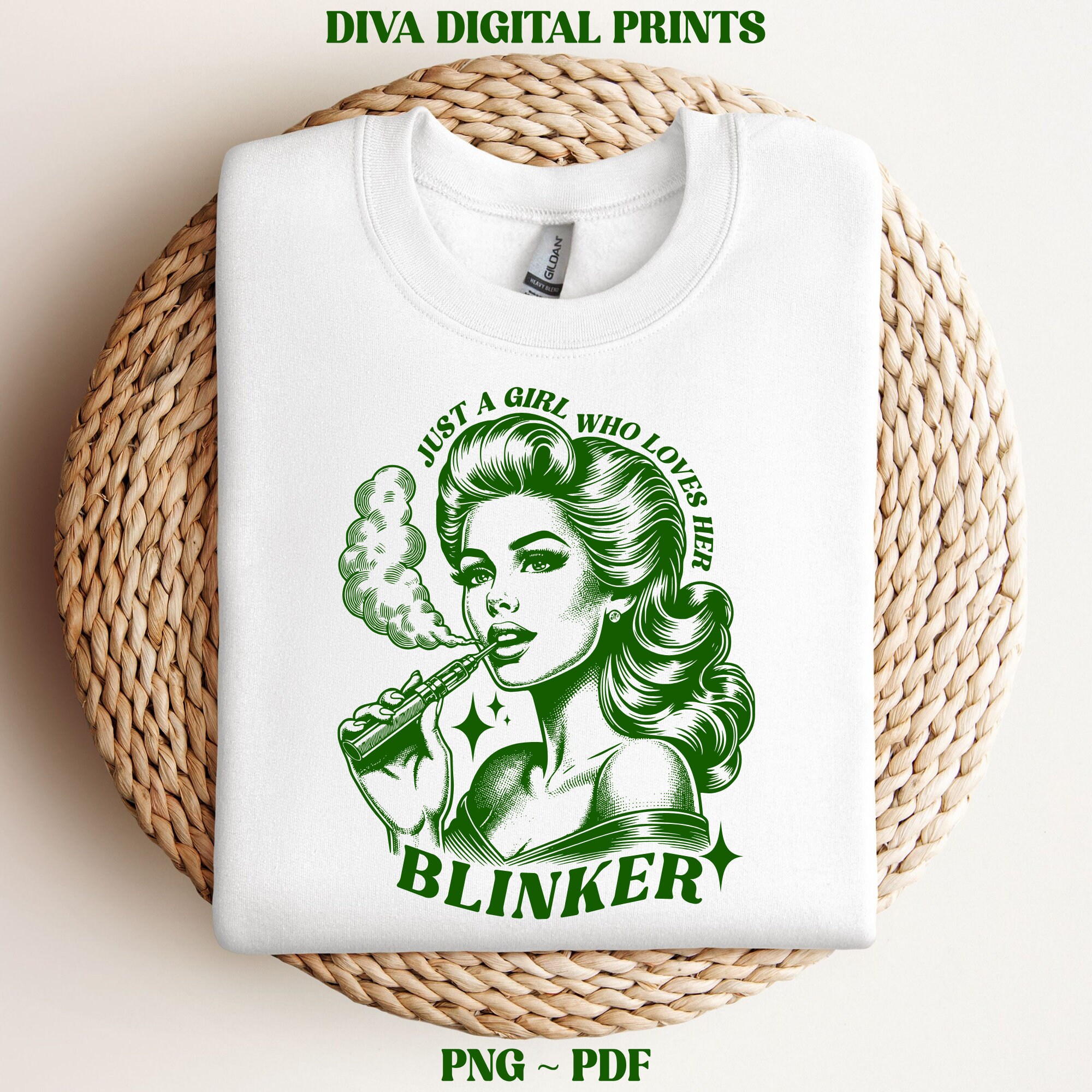 Just A Girl Who Loves Her Blinker PNG, Retro Vape PNG Sublimation ...