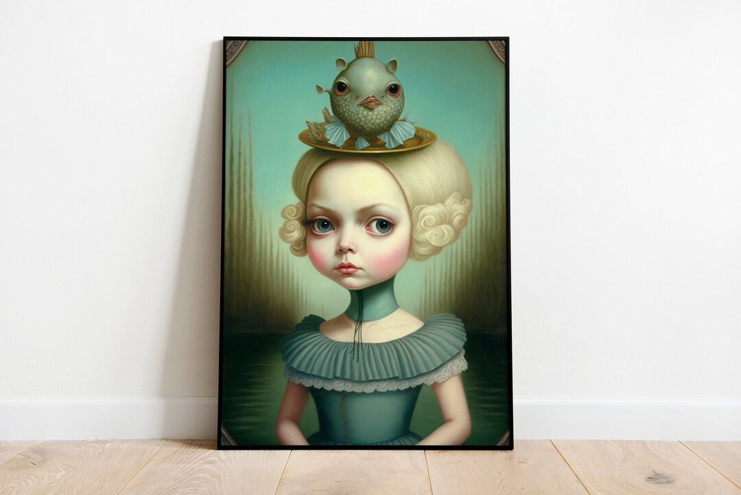 Place the Plaice Art Print by Le Lune Noir, Pop Surrealism, Wall Art - Etsy