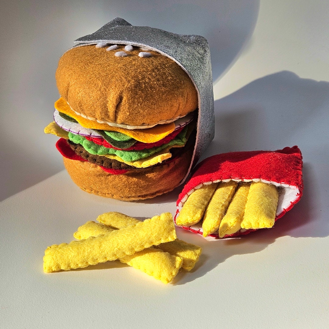 Felt Burger and Fries Set - Etsy