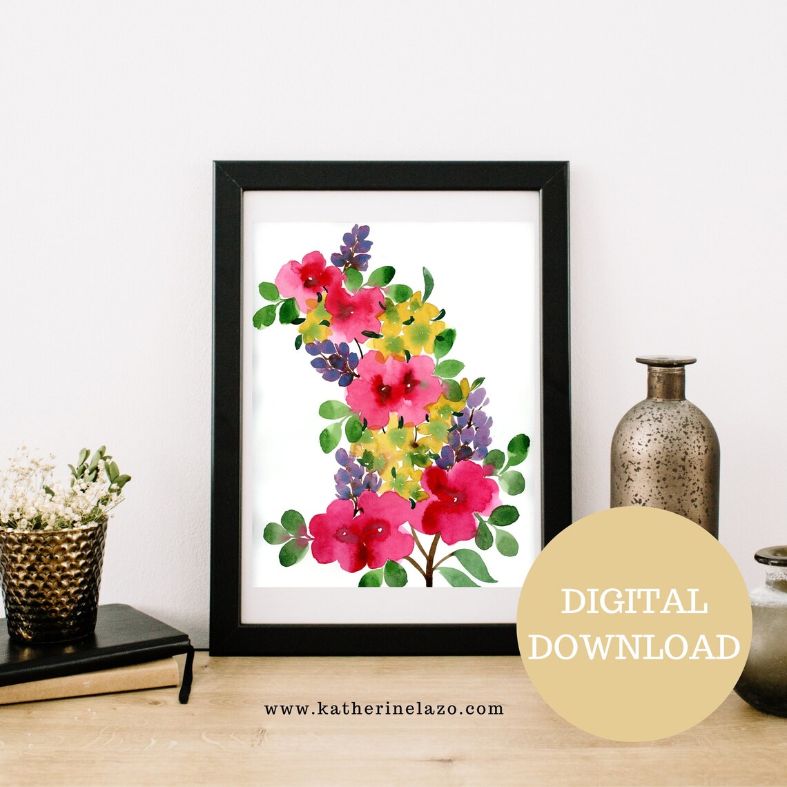 Bright Flowers, Printable Art, Wall Art, Flowers, Nature, Art ...
