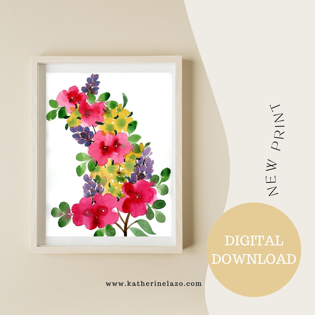 Bright Flowers, Printable Art, Wall Art, Flowers, Nature, Art ...