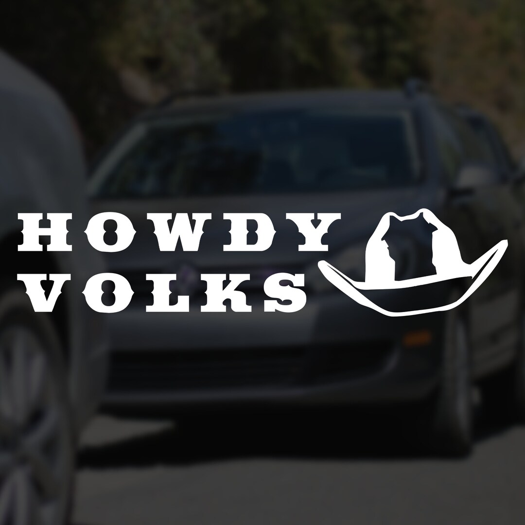 Howdy Volks Cowboy Volkswagen Logo Decal Sticker bumper Sticker ...