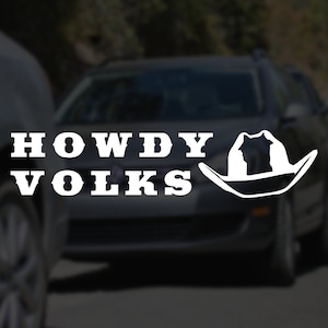 Howdy Volks Cowboy Volkswagen Logo Decal Sticker bumper Sticker ...