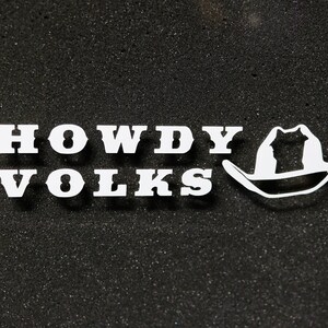 Howdy Volks Cowboy Volkswagen Logo Decal Sticker bumper Sticker ...