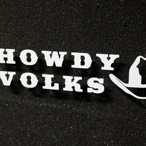 Howdy Volks Cowboy Volkswagen Logo Decal Sticker bumper Sticker ...