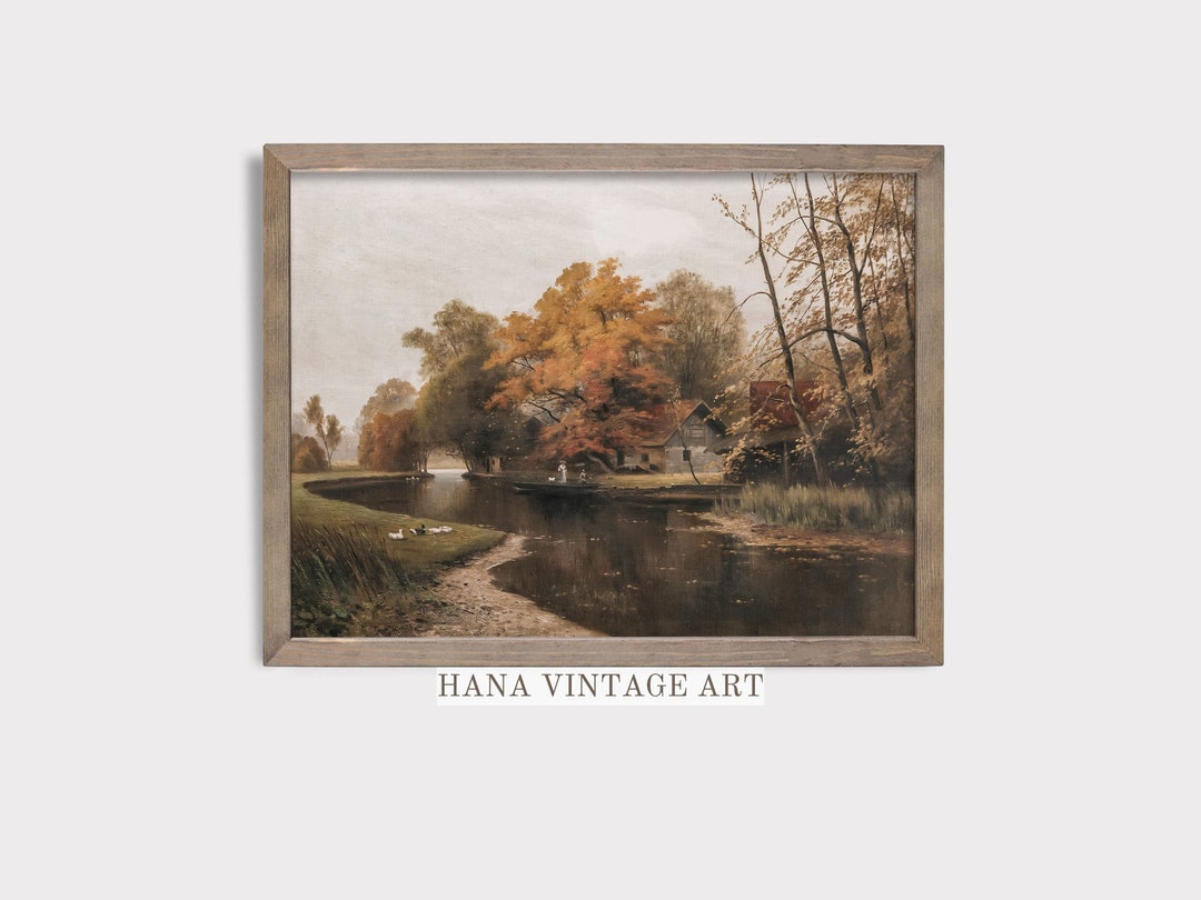 Vintage Autumn Landscape Prints | Antique Fall Painting | Moody Rustic ...