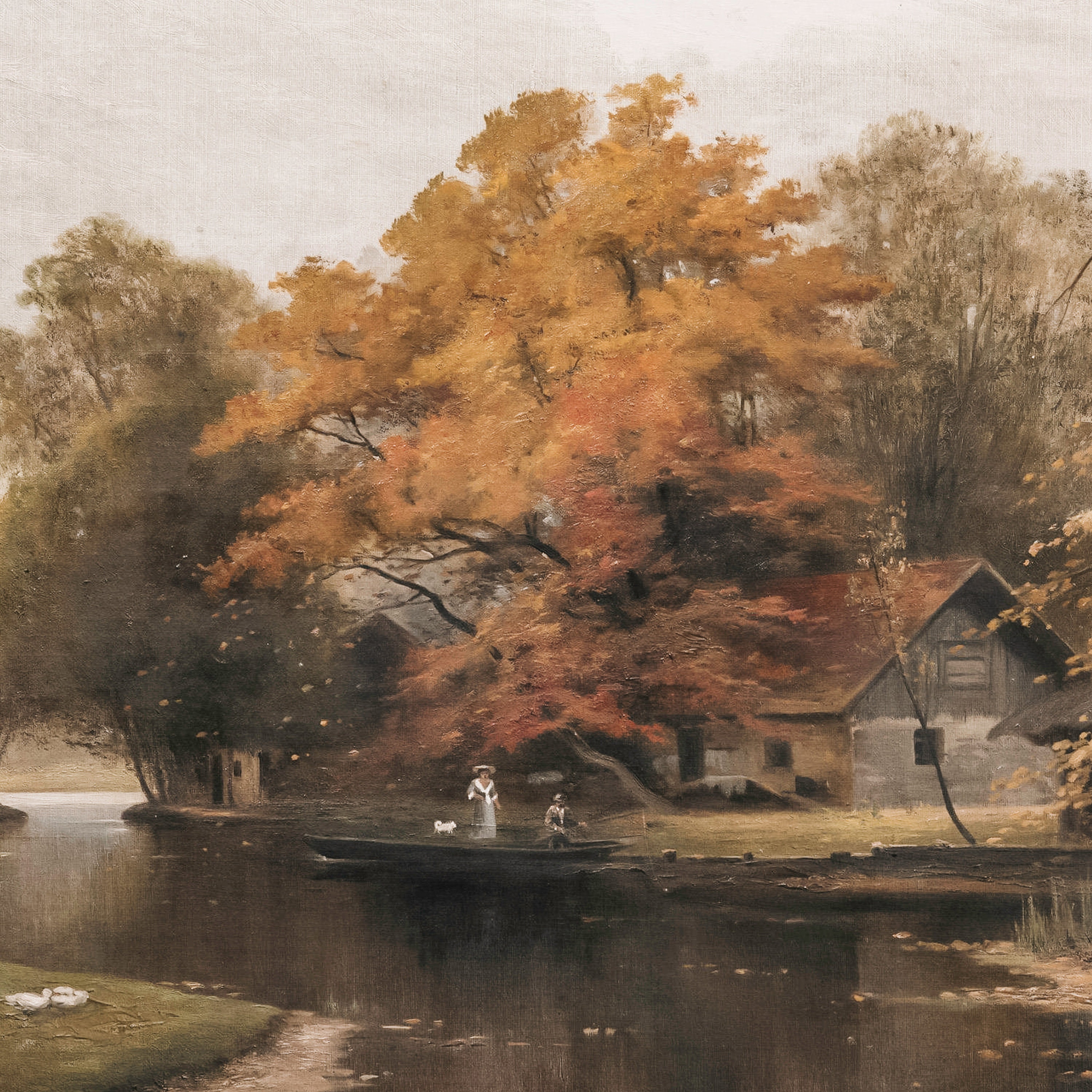 Vintage Autumn Landscape Prints | Antique Fall Painting | Moody Rustic ...