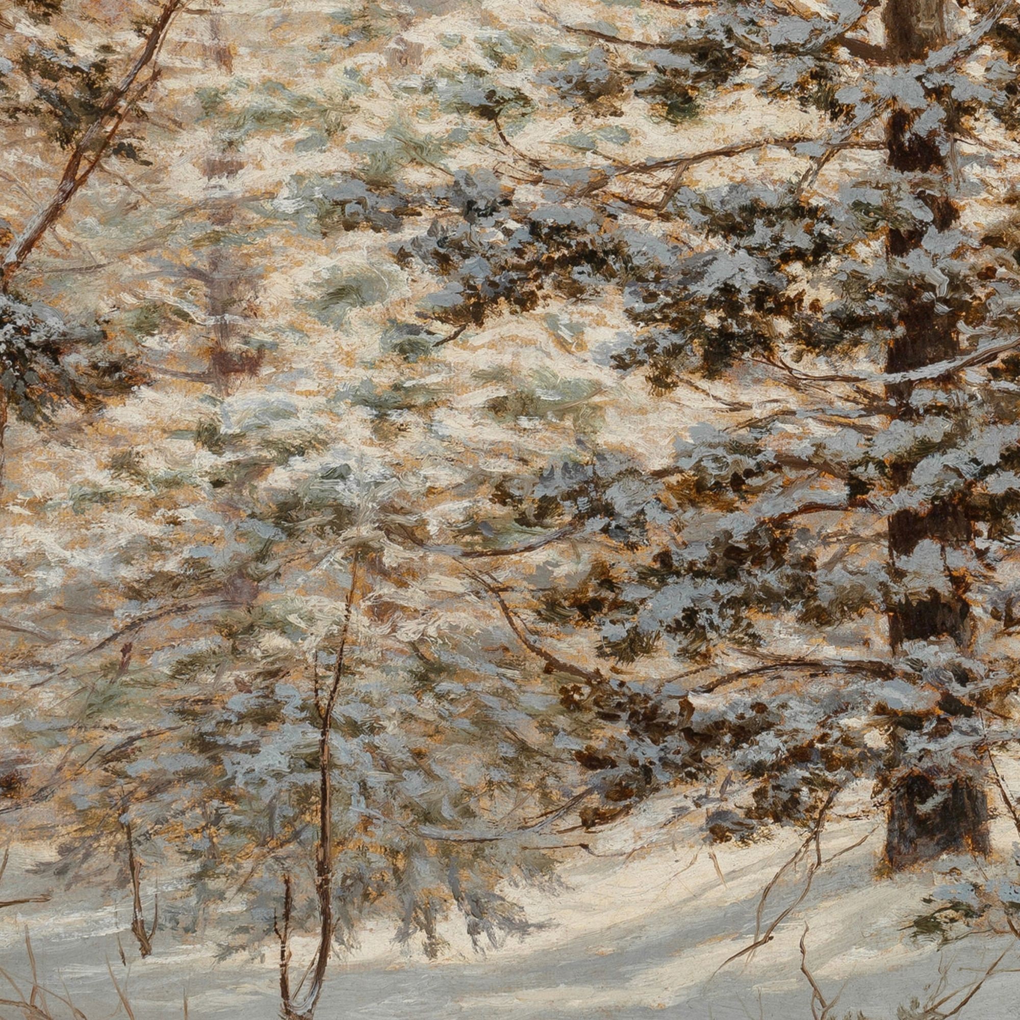 Winter Wall Decor Snowy Landscape Art Snow Trees Painting Cozy Winter ...