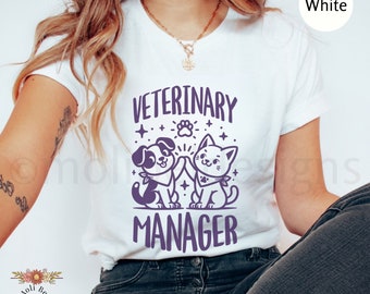 Cute Veterinary Receptionist Office Shirt Kawaii Vet Assistant T-shirt ...