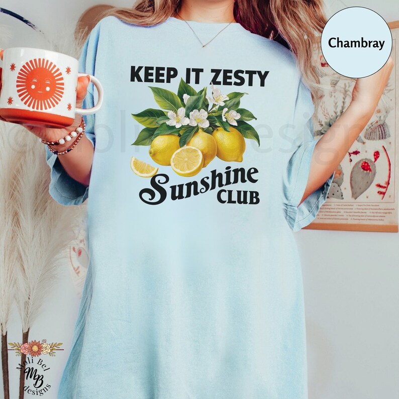 Comfort Colors® Zesty Lemon Sunshine Club Shirt Aesthetic Fruit T ...