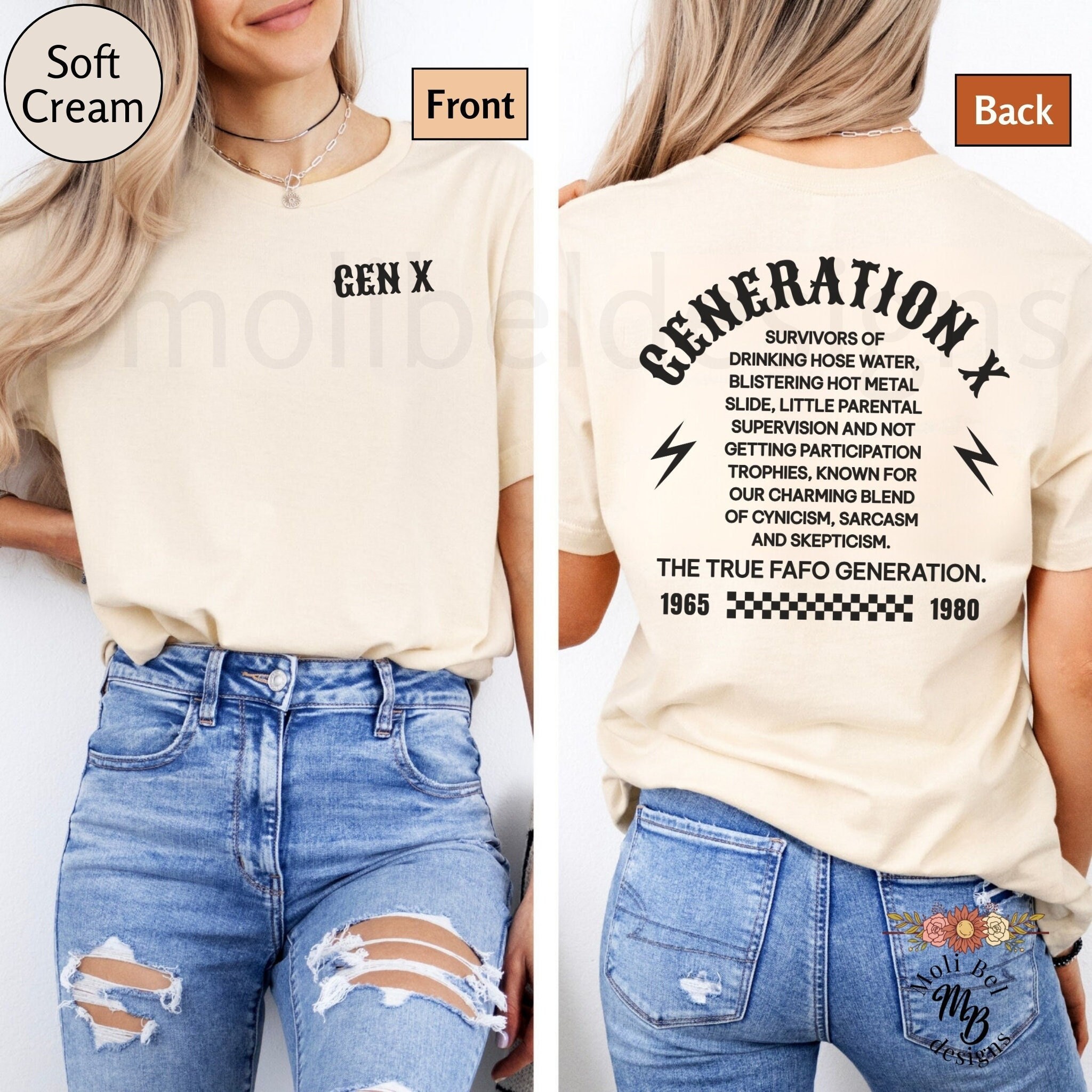 Generation X Front Back T-shirt Sarcastic Trauma Humor Shirts Funny ...