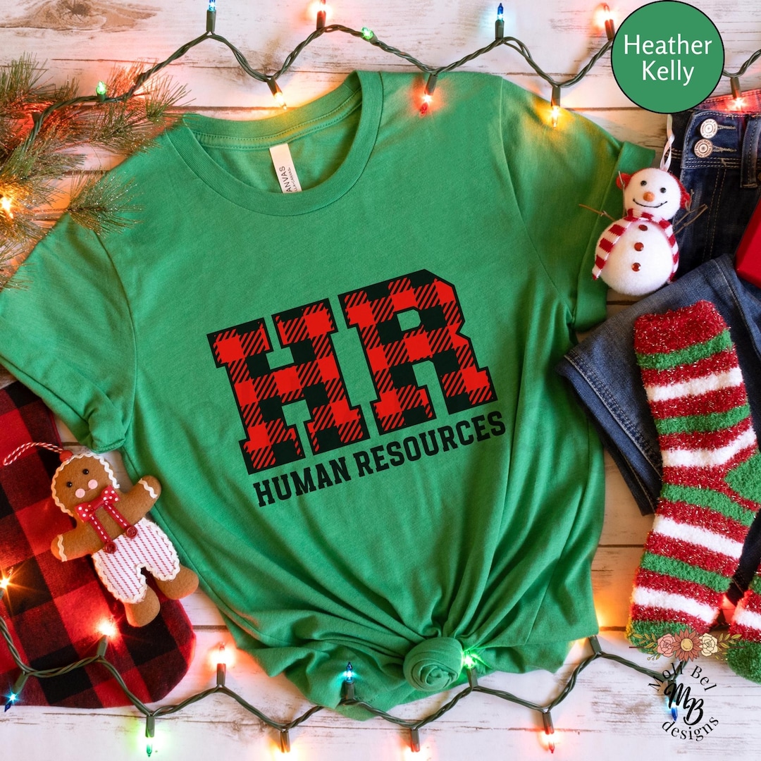 Plaid Christmas HR T-shirt Human Resources Tee Xmas HR Manager Gift ...