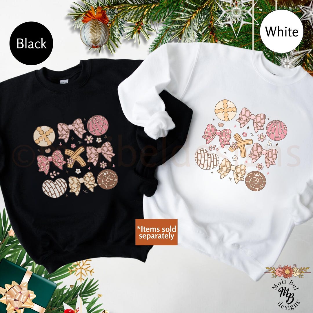 Christmas Pan Dulce Bow Sweatshirt Festive Mexican Christmas Concha ...