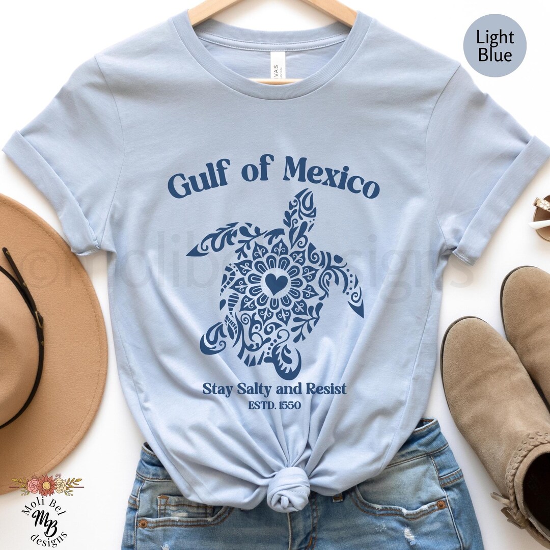 Retro Gulf of Mexico Sea Turtle Shirt Tropical Anti Gulf of America T ...
