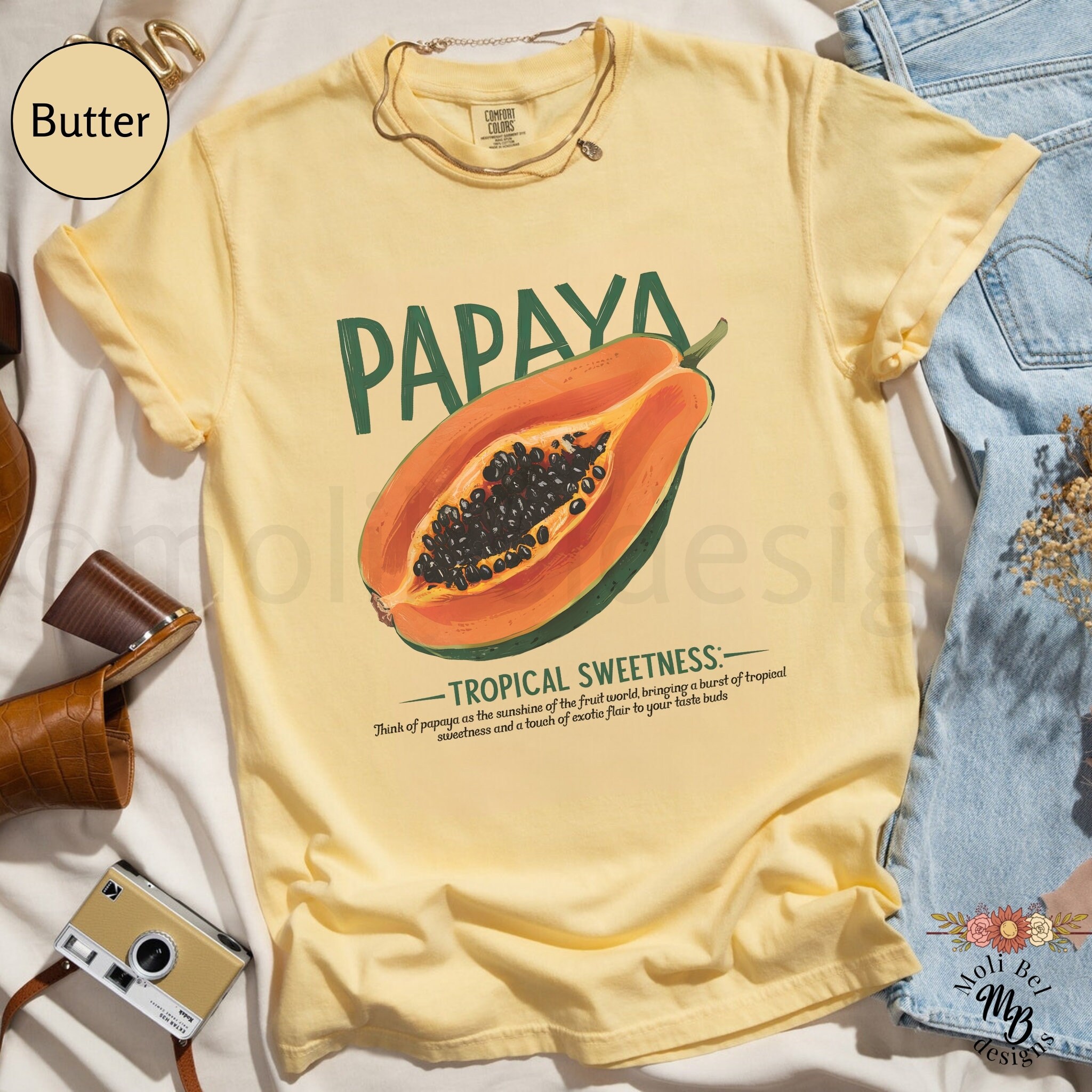 Comfort Colors® Trendy Papaya Tropical Sweetness Shirt Aesthetic Fruit ...