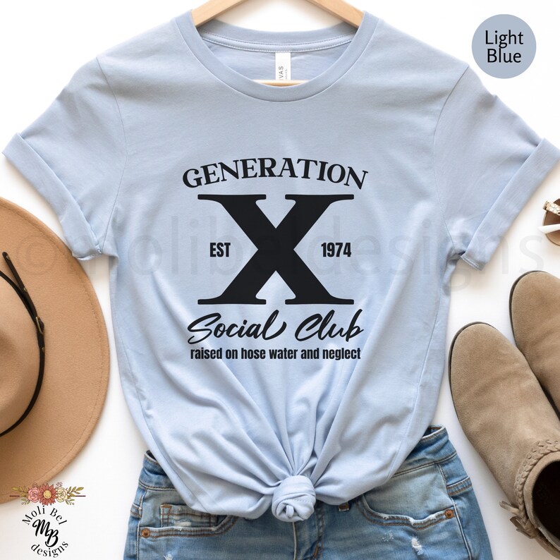 Generation X Social Club Est 1974 Tshirt Sarcastic Trauma Humor Shirt ...
