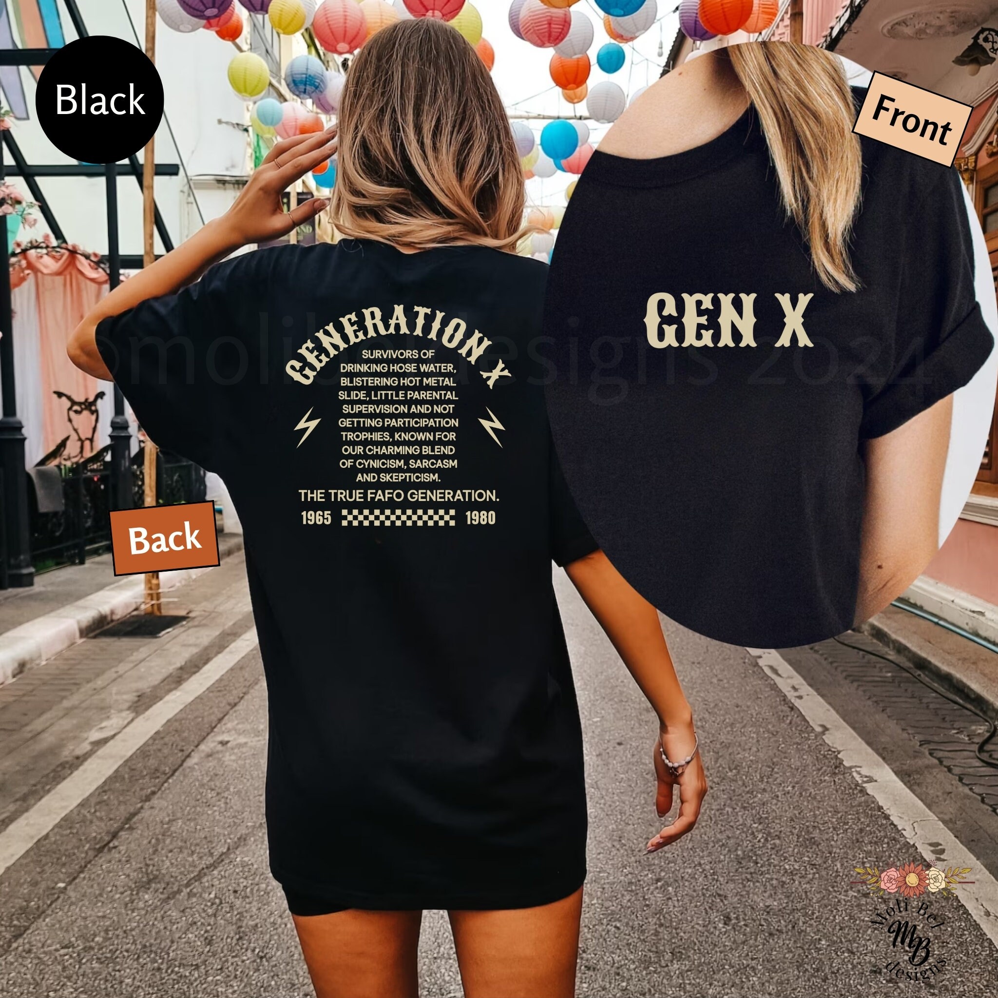 Generation X Front Back T-shirt Sarcastic Trauma Humor Shirts Funny ...