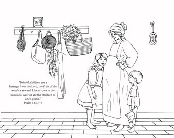 Farm Animals and Sunflowers Digital Coloring Page, Includes Bible ...