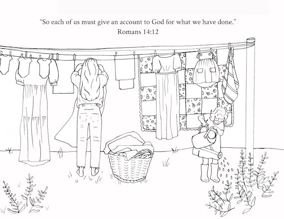 Washing Line Coloring Pages