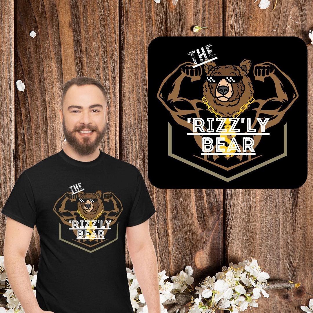 Vintage Rizzly Bear T-shirt | Men's Novelty Tee | Comfortable Cotton ...