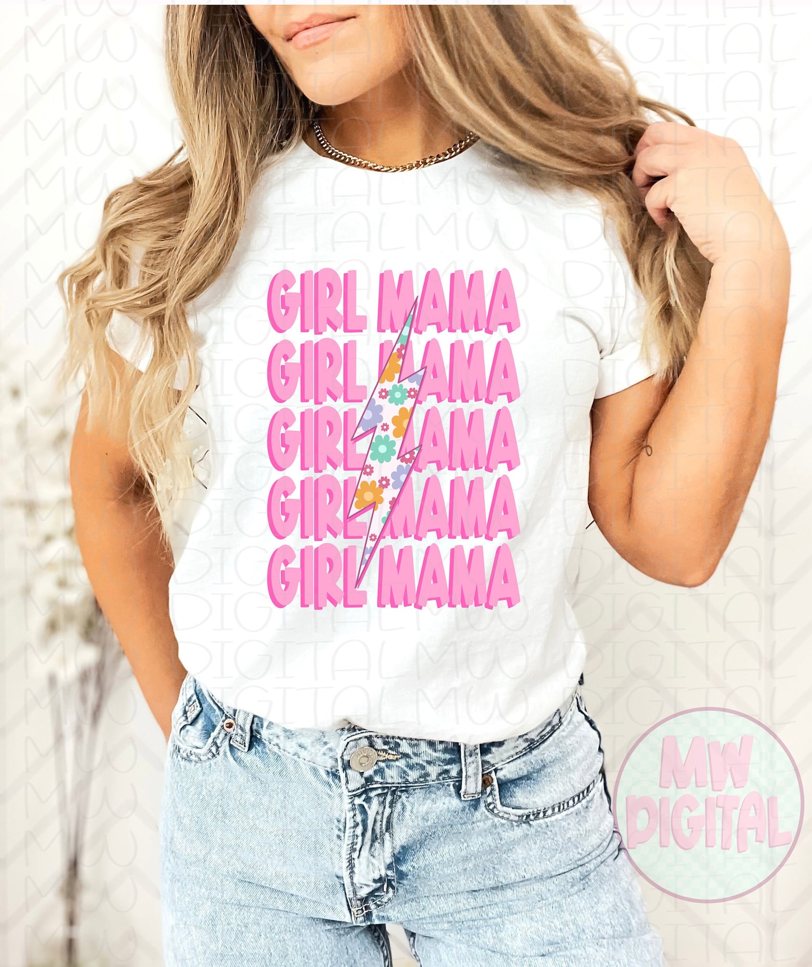 Girl Mama Png Design. Digital Download Only. Png File. Floral. Groovy ...