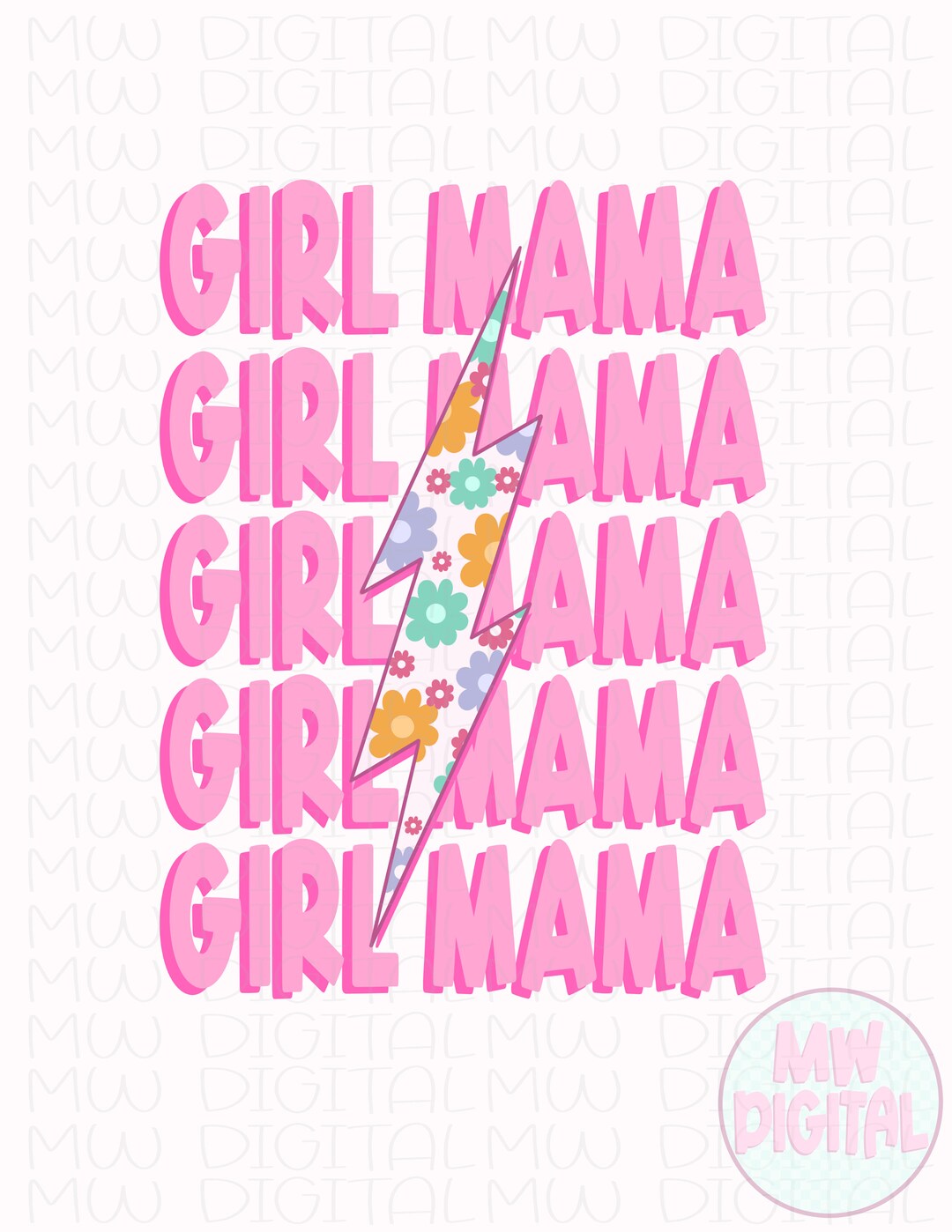 Girl Mama Png Design. Digital Download Only. Png File. Floral. Groovy ...
