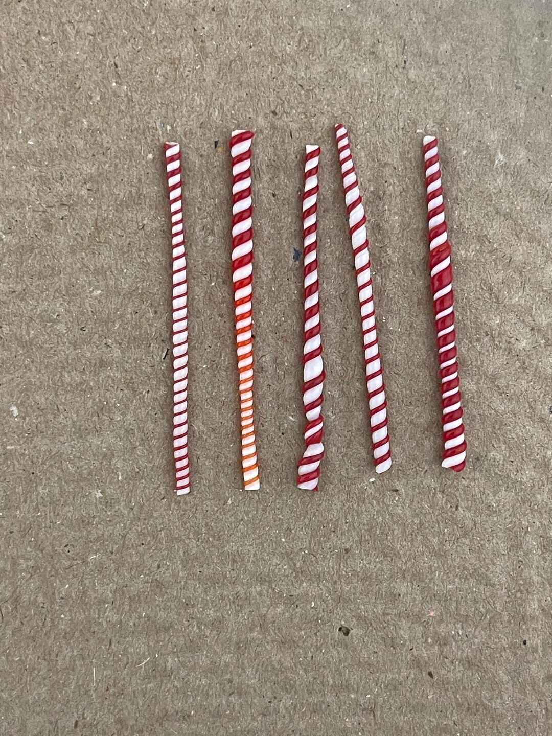 COE 96 White and Red Peppermint Sticks 2 Inch Long 5 per Bag - Etsy
