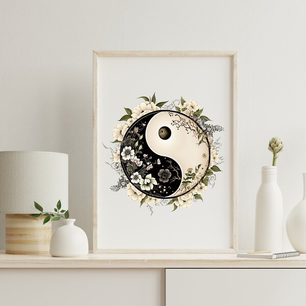 Yin yang watercolor - Etsy France