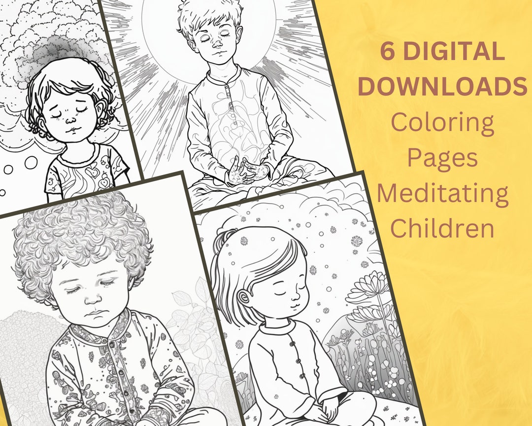 Kids Mindfulness Coloring Pages, 4 Childrens Coloring Pages, Printable ...