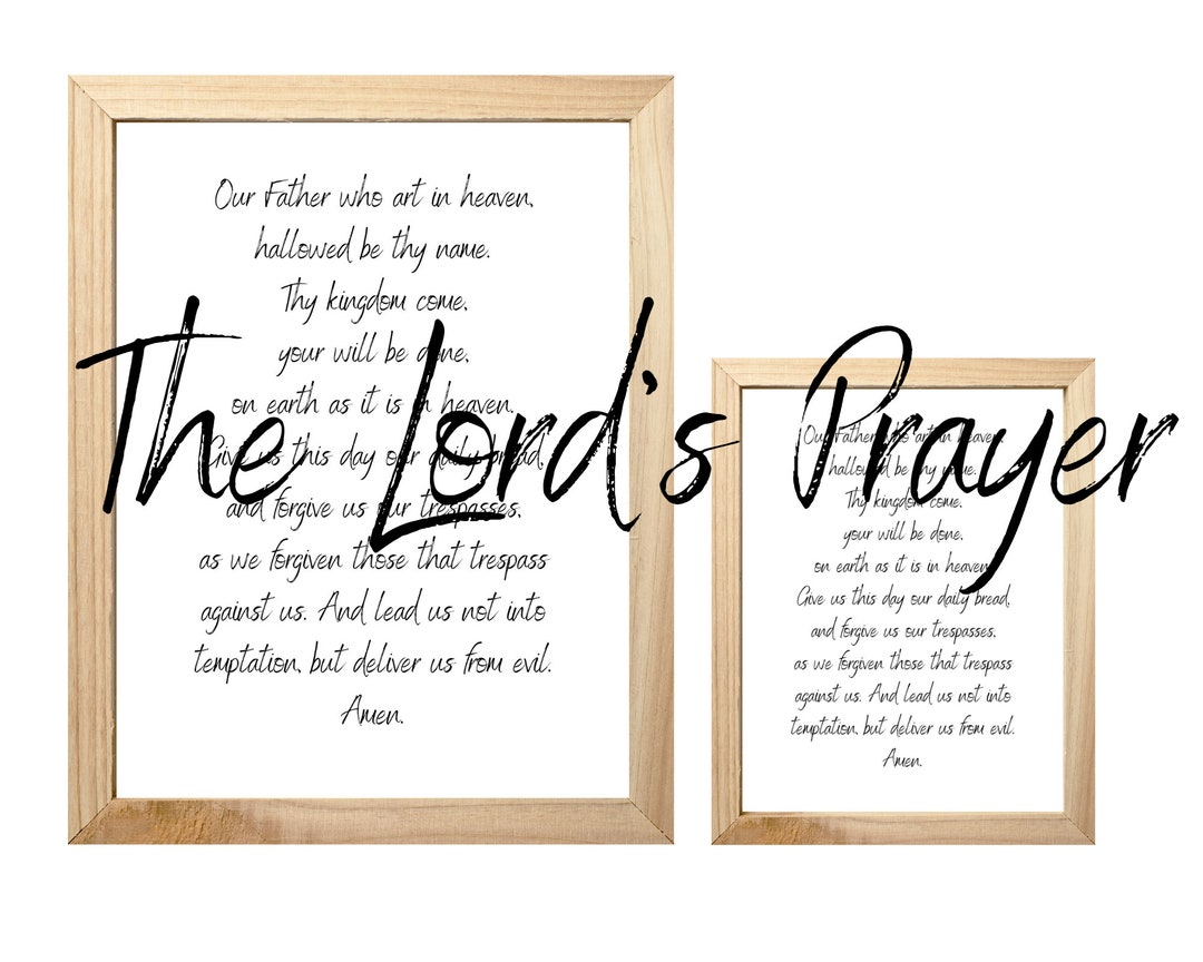 Printable the Lords Prayer Wall Art, 2 Versions of the Our Father ...