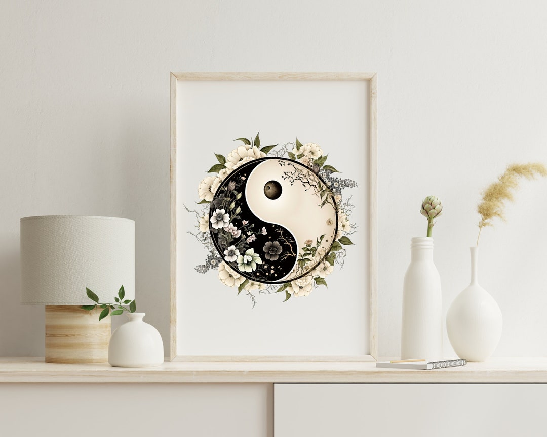 Yin Yang Poster, 5 Jpgs, Digital Download, Printable Yin and Yang Wall ...