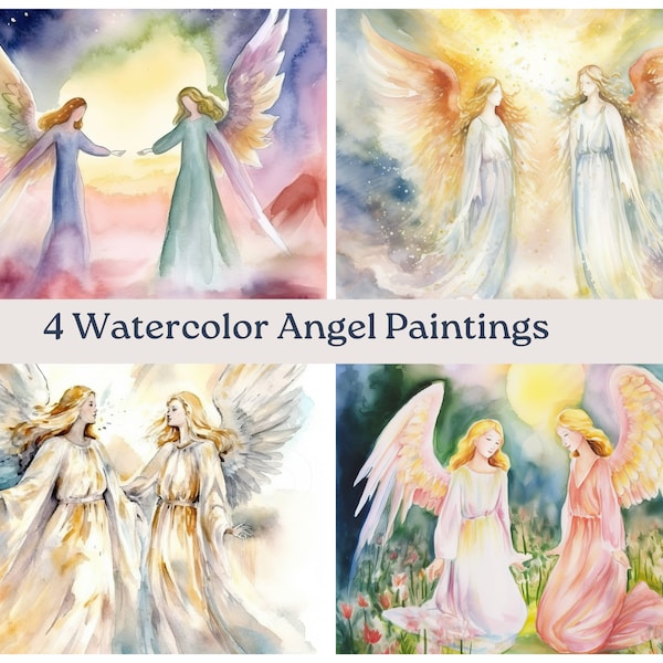 Angel Watercolor - Etsy
