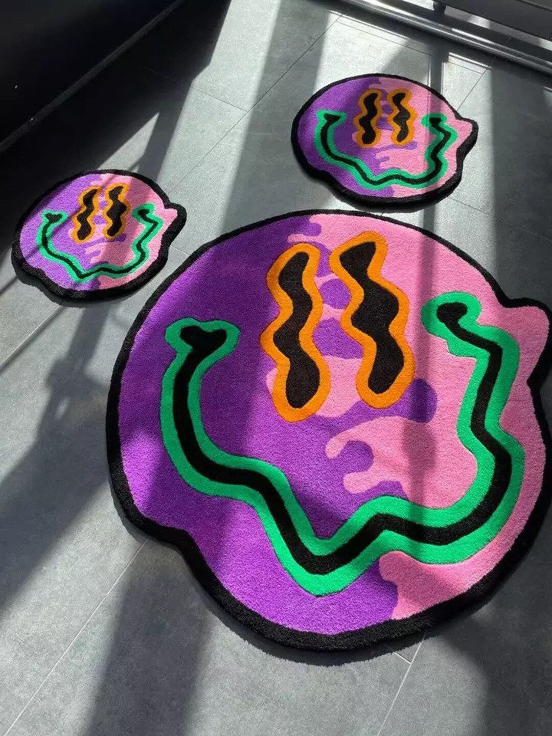 Trippy Smiley Face Rug - Etsy