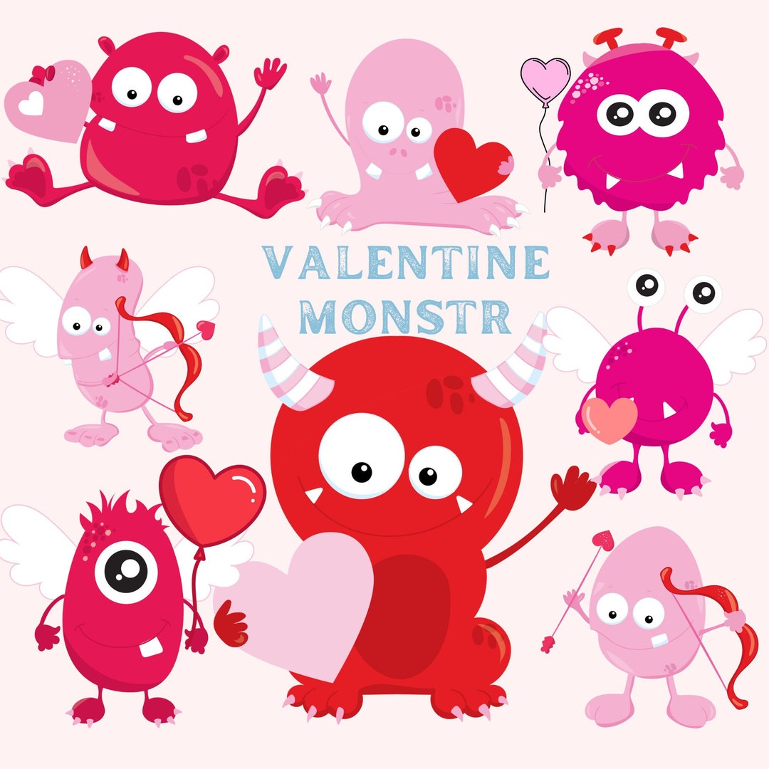 Love Monster Svg,monster Svg,valentine's Day Svg,valentine Monster ...