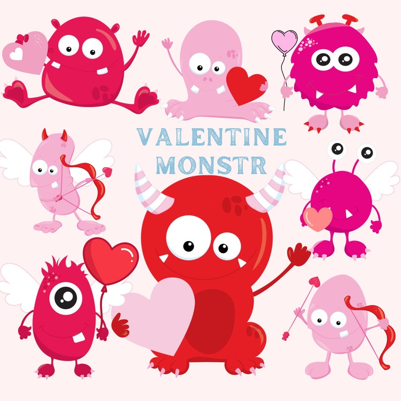 Love Monster Svg,monster Svg,valentine's Day Svg,valentine Monster ...
