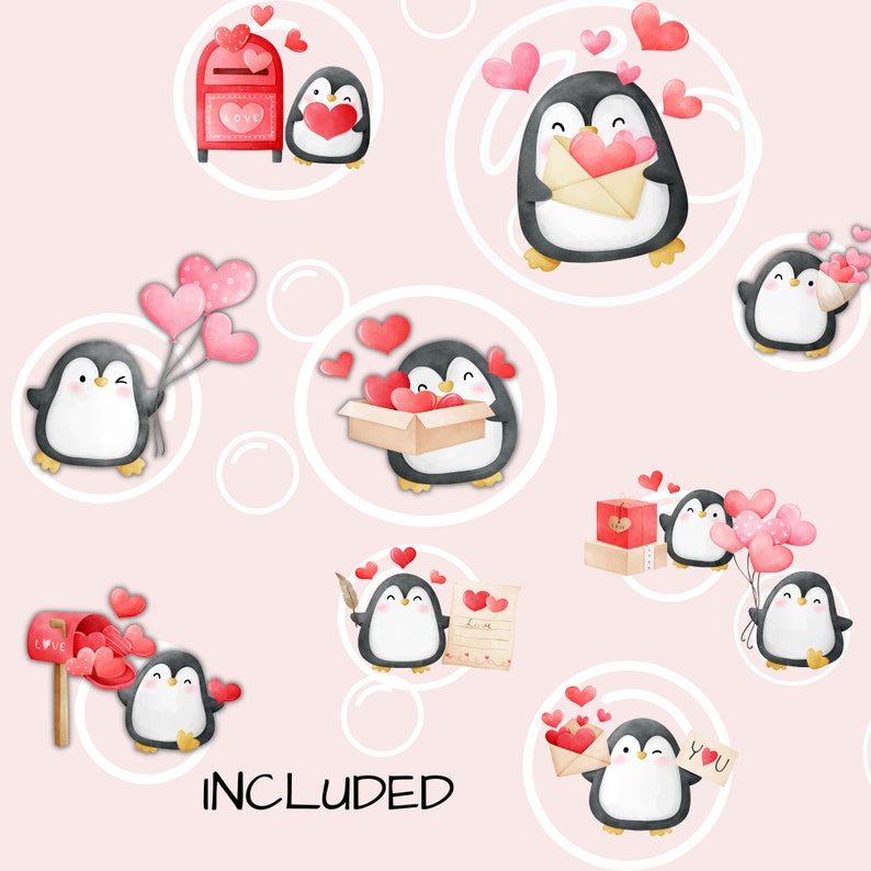 Valentine's Day Clipart,valentine Clipart,18 Penguin Clipart,valentine ...