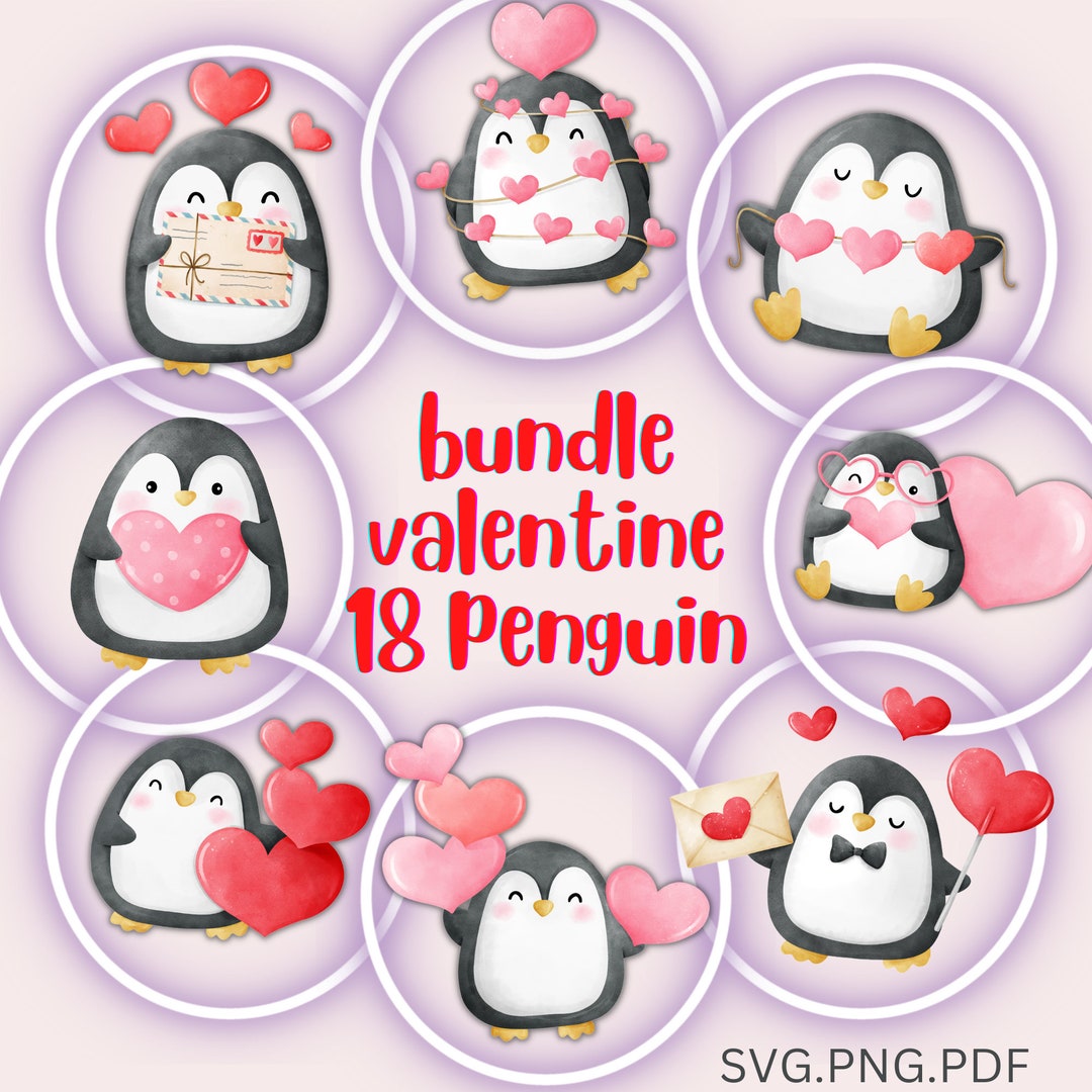 Valentine's Day Clipart,valentine Clipart,18 Penguin Clipart,valentine ...