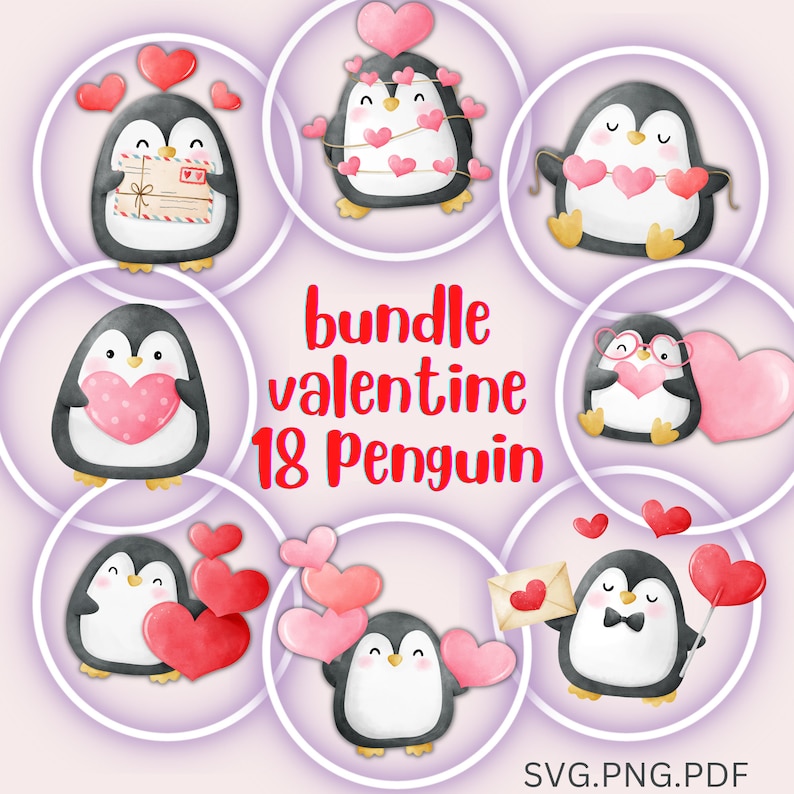 Valentine's Day Clipart,valentine Clipart,18 Penguin Clipart,valentine ...