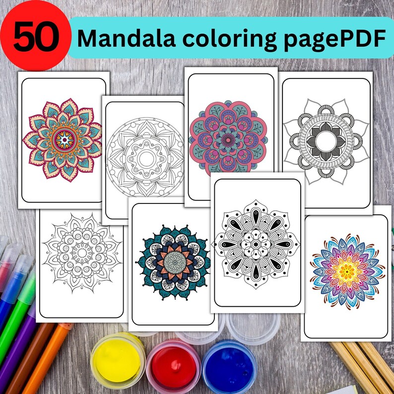 50 Mandala for Adult Coloring Page|printable Mandala Coloring Sheets ...