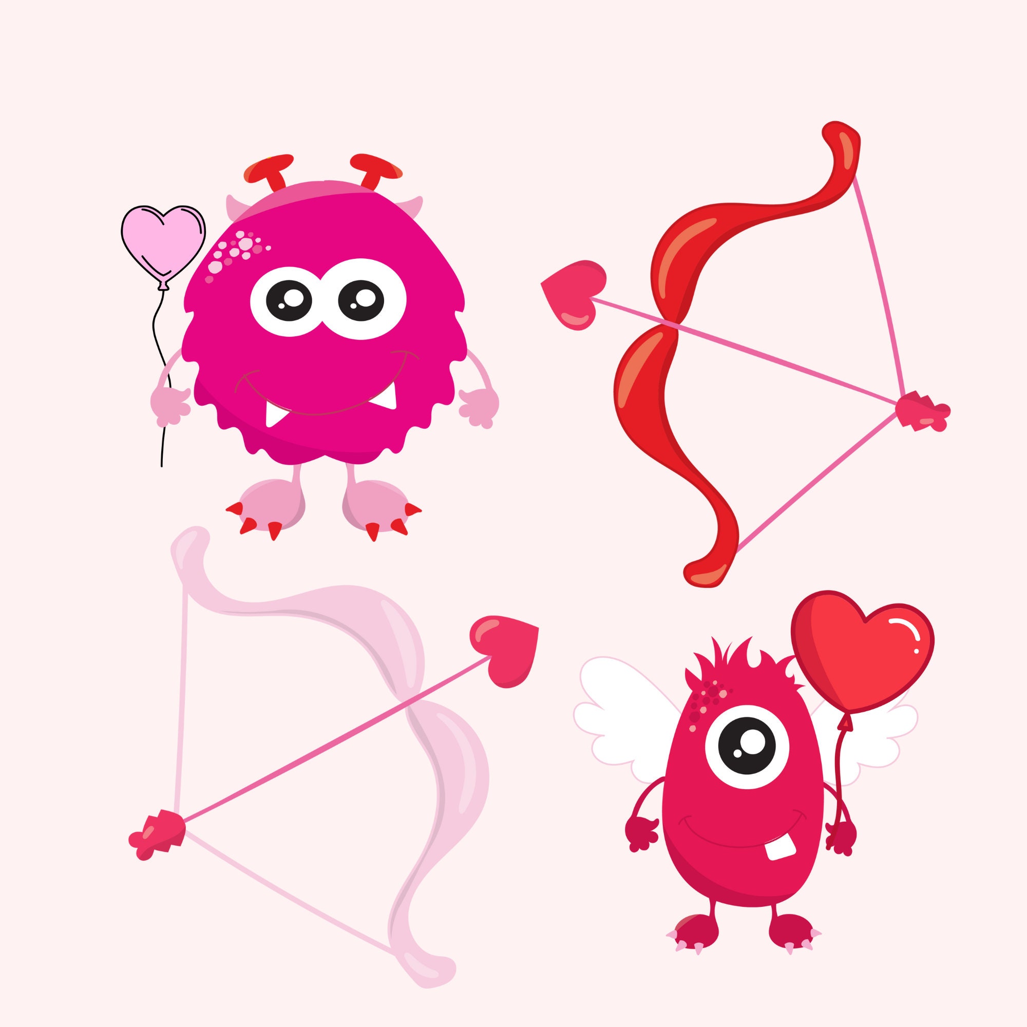 Love Monster Svg,monster Svg,valentine's Day Svg,valentine Monster ...