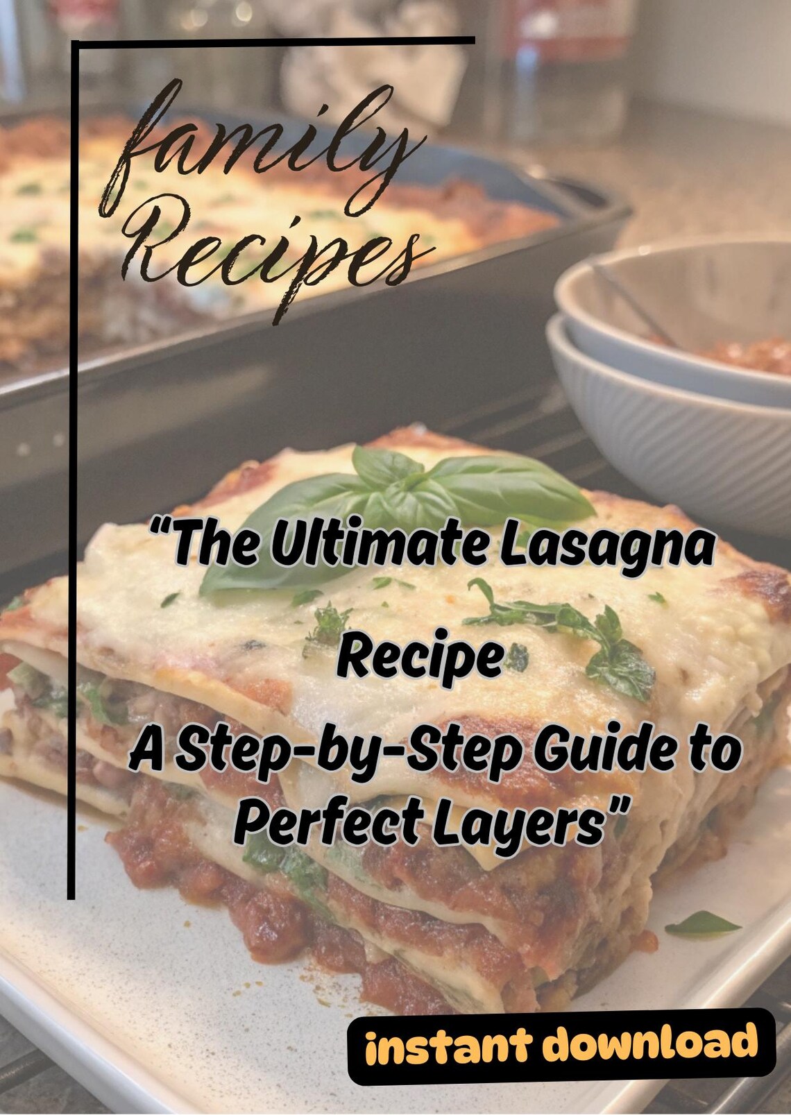 Secret to a Great Lasagnea Recipe, Digital PDF Instant Download File ...