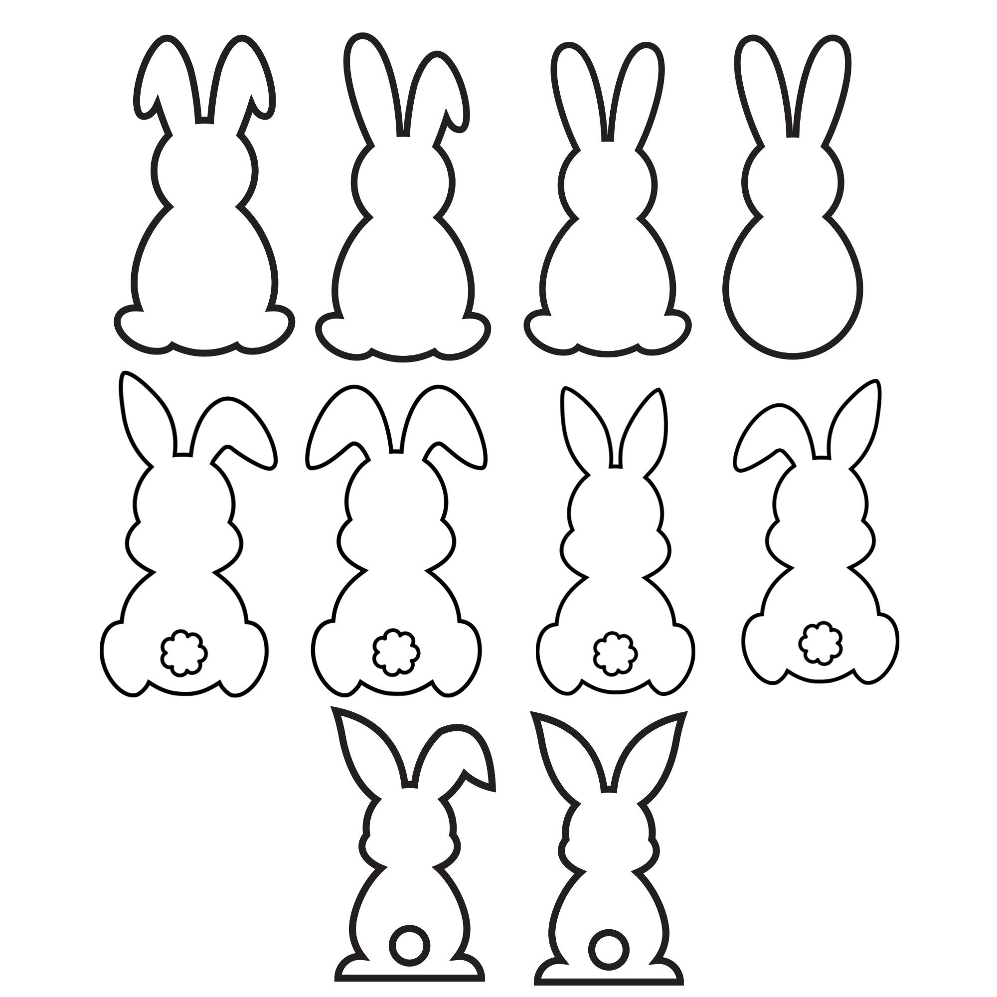 Easter Bunny Shape Svg,rabbit Dxf,easter Bunny,bunny Shape Svg,bunny ...