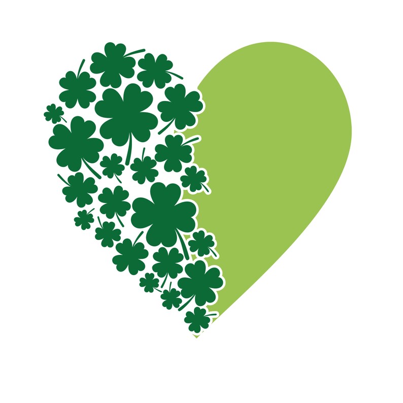 Clover Leaf Svg,shamrock Sparkly Heart Svg,heart Svg,st. Patrick's Day ...