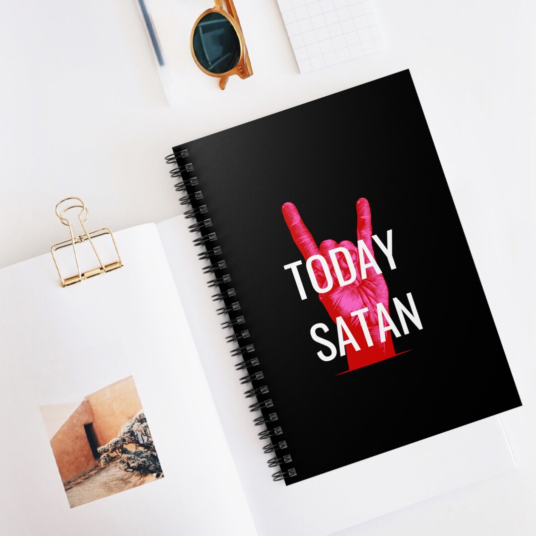 Today Satan Spiral Ruled Line Notebook, Funny Motivation Journal, Daily ...