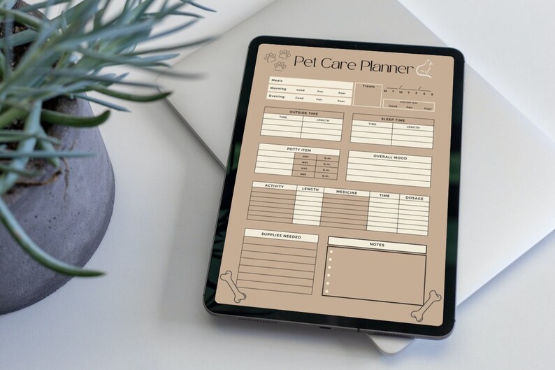 Printable Pet Planner Fillable Pet Planner Pet Care Planner - Etsy