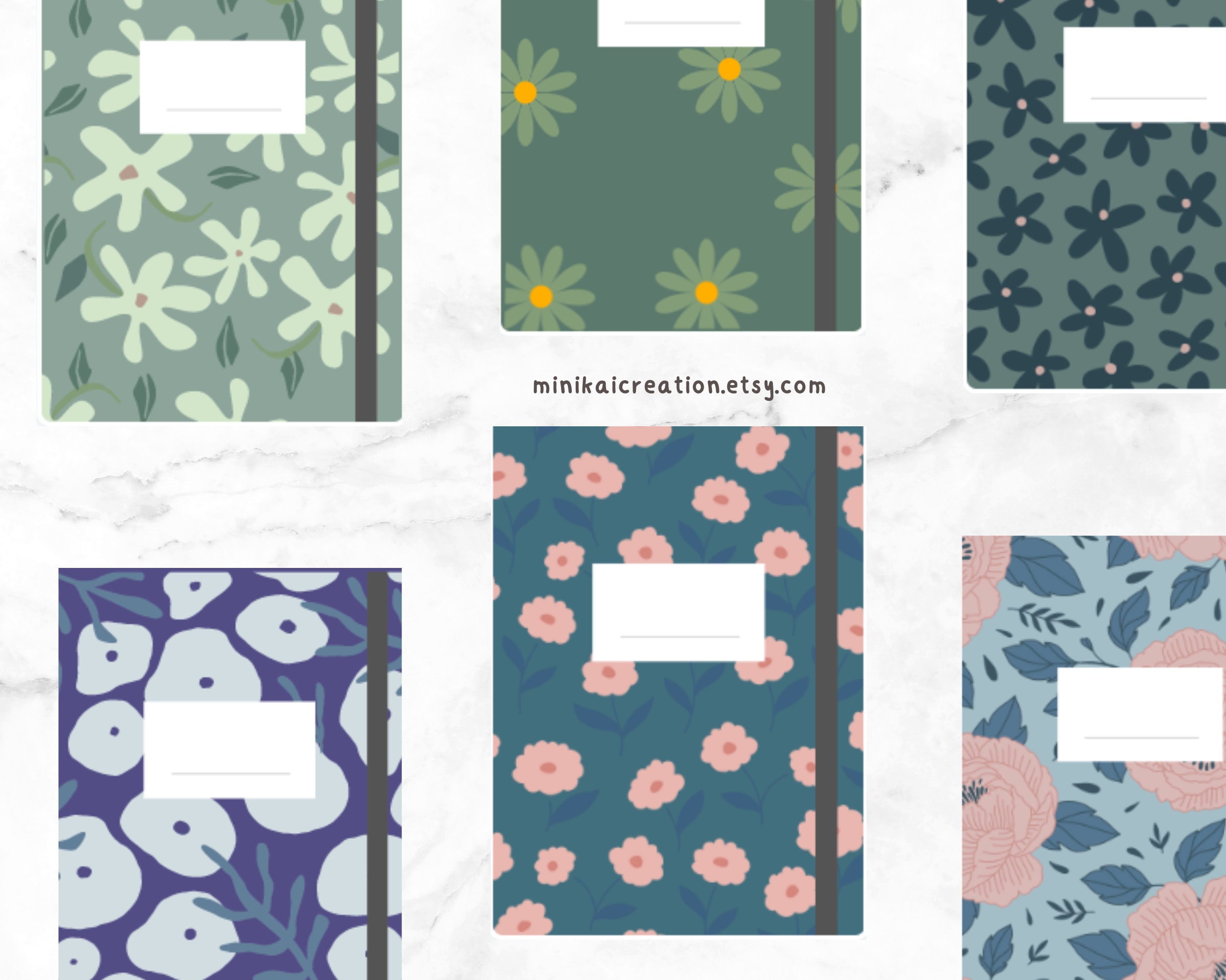 Digital Note Book Cover, New Flower Design, Colorful, Instant Download ...