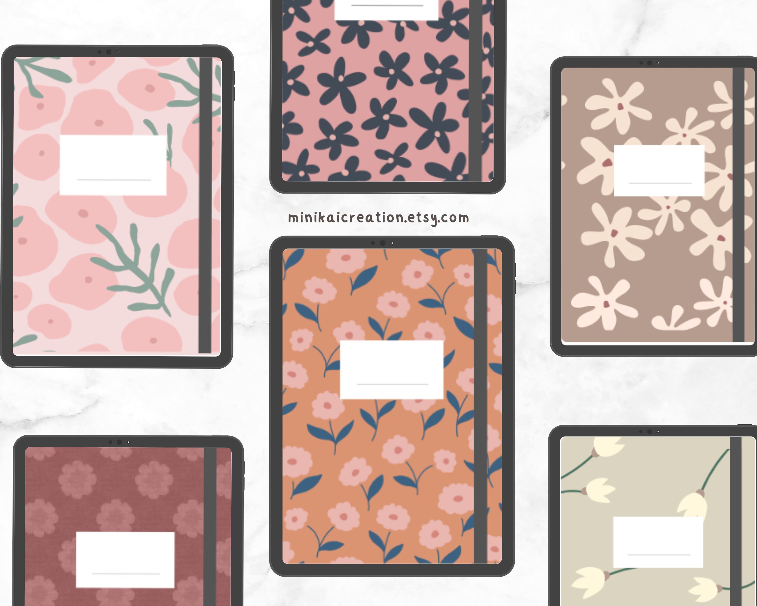 Digital Note Book Cover, New Flower Design, Colorful, Instant Download ...