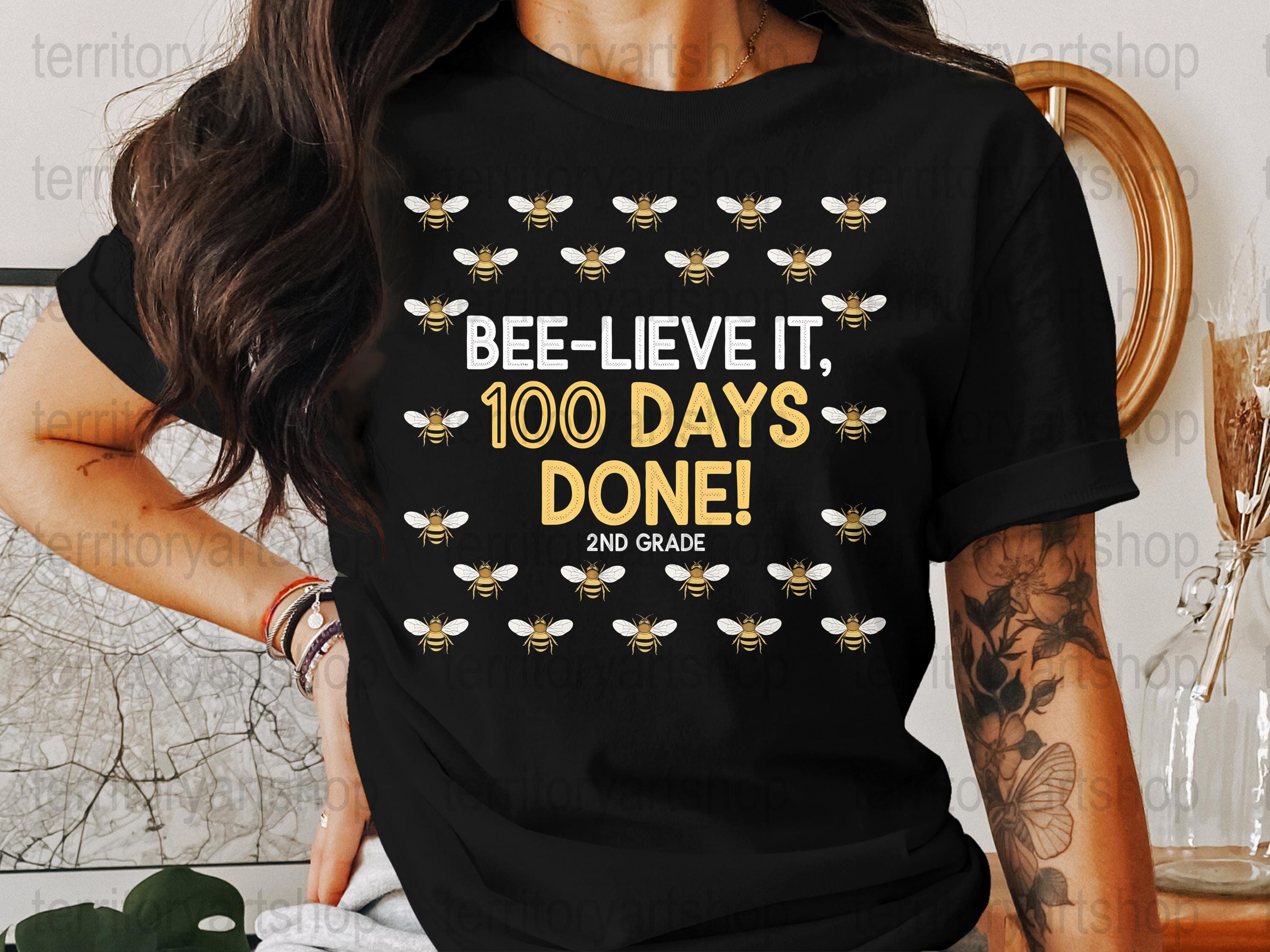 Editable Bee 100 Days Done School Milestone Poster, 2nd Grade Bee Theme ...